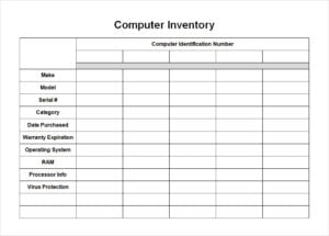 Printable Computer Inventory Template
