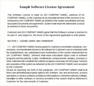 Software License Agreement Template