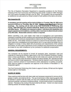 Printable Window Cleaning Contract Template