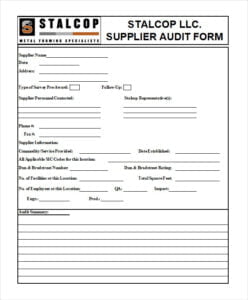 Printable Vendor Audit Checklist Template