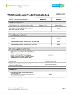 Printable Vendor List Template