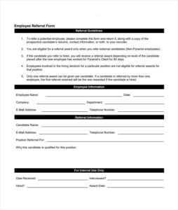 Printable Employee Referral Form
