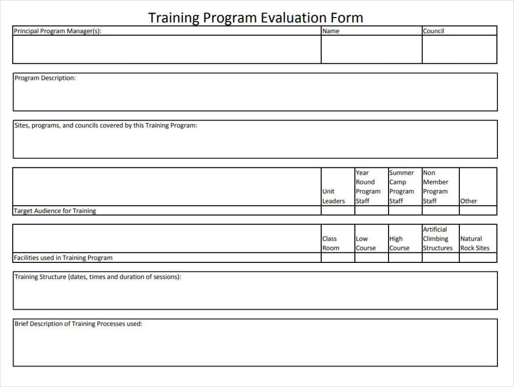 Printable Training Feedback Form