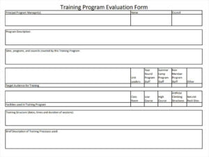 Printable Training Feedback Form