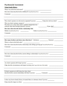 Psychosocial Assessment Template