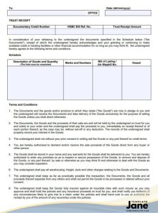 Printable Trust Receipt Template