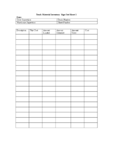 Vehicle Sign-out Sheet Template (Excel)