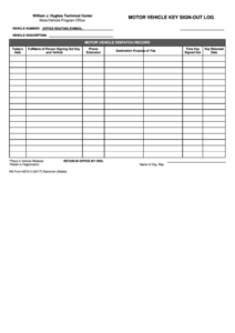 Vehicle Sign-out Sheet Template (Excel)