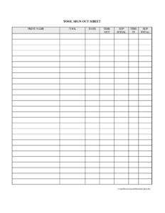 Vehicle Sign-out Sheet Template (Excel)