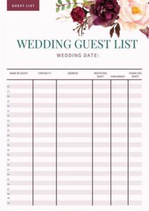 Wedding Guest Sign-in Sheet Template