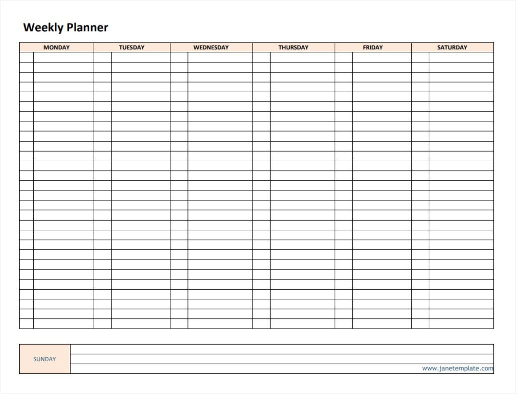 Printable Weekly Chart Template
