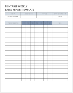 Weekly Sales Report Template (Word)