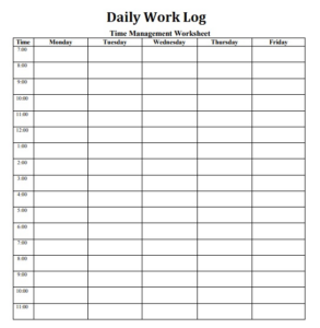 Weekly Telework Log Template (Excel)