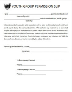 Printable Permission Slip Template