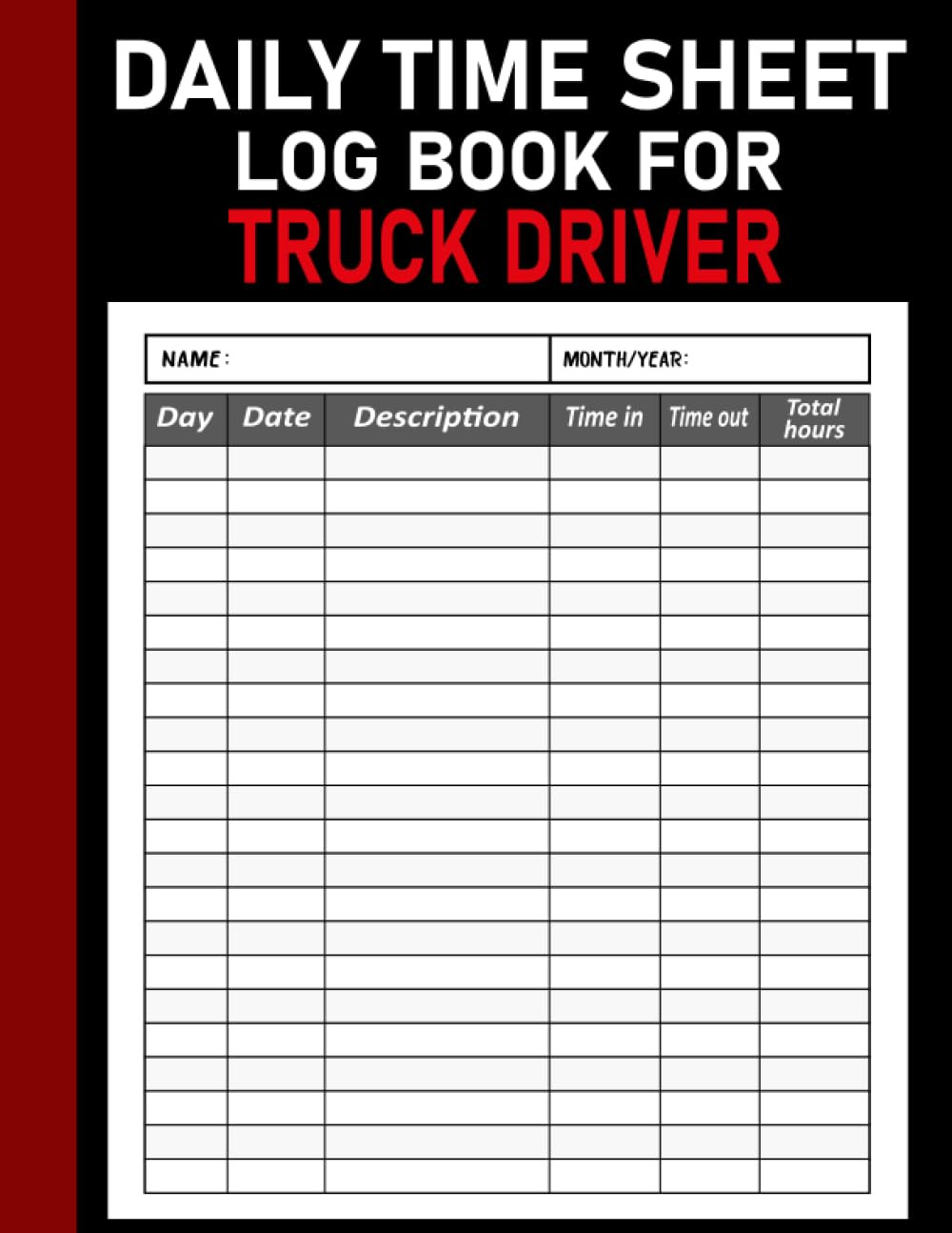 Printable Driver Timesheet Template