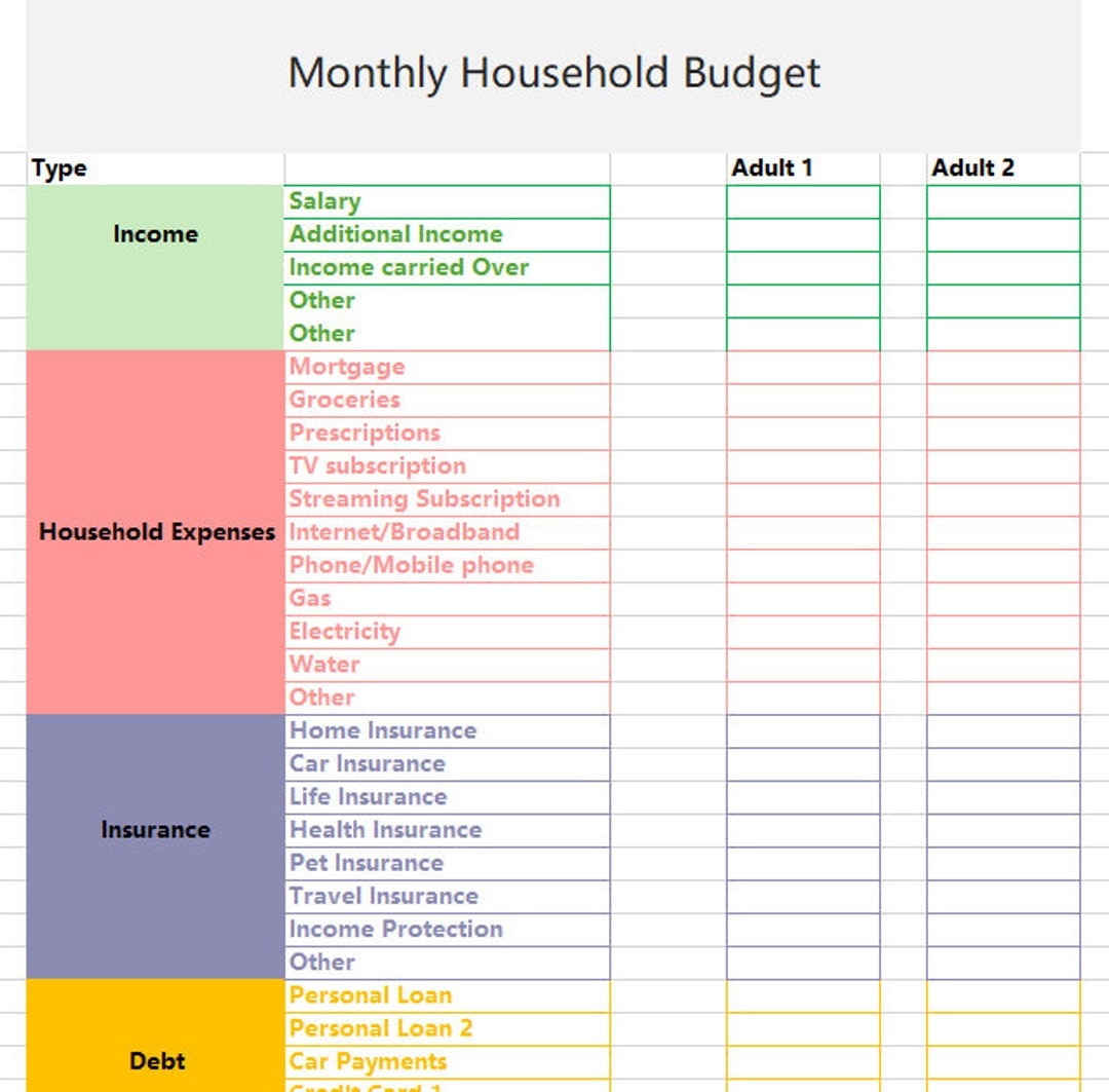 Printable Home Budget Template Printable Home Budget Template