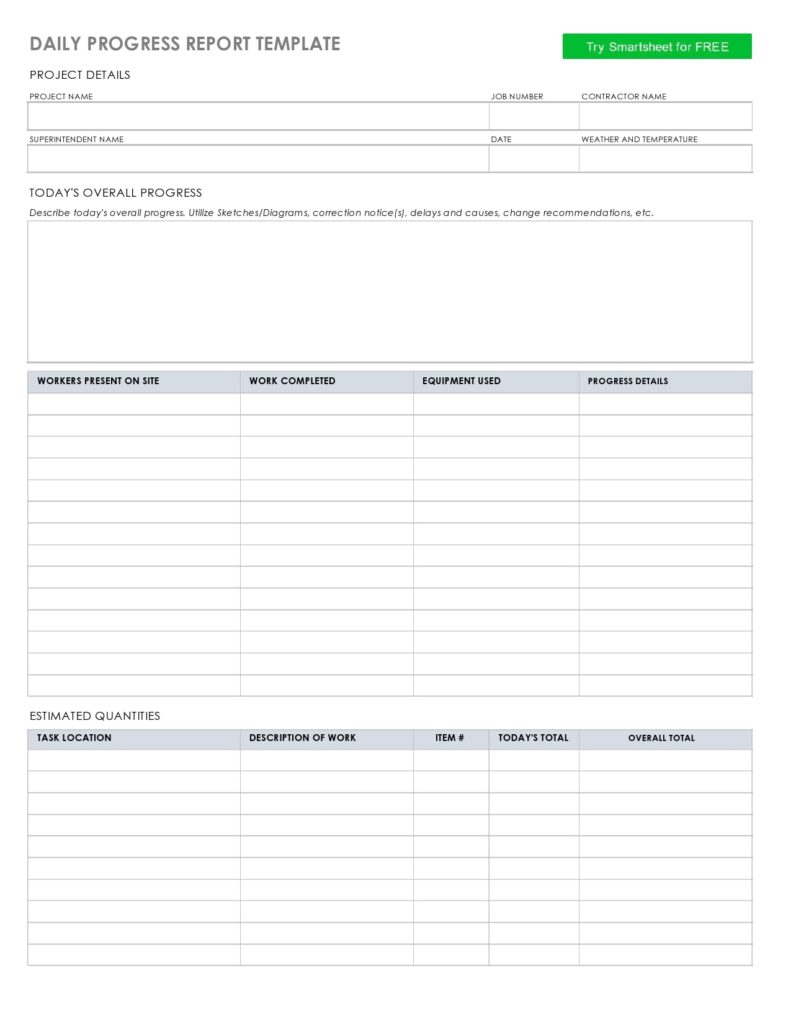 Progress Report Template (Word)