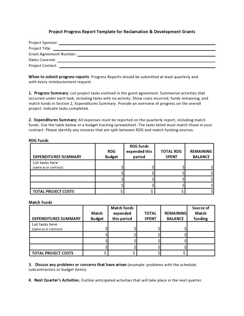 Progress Report Template (Word)
