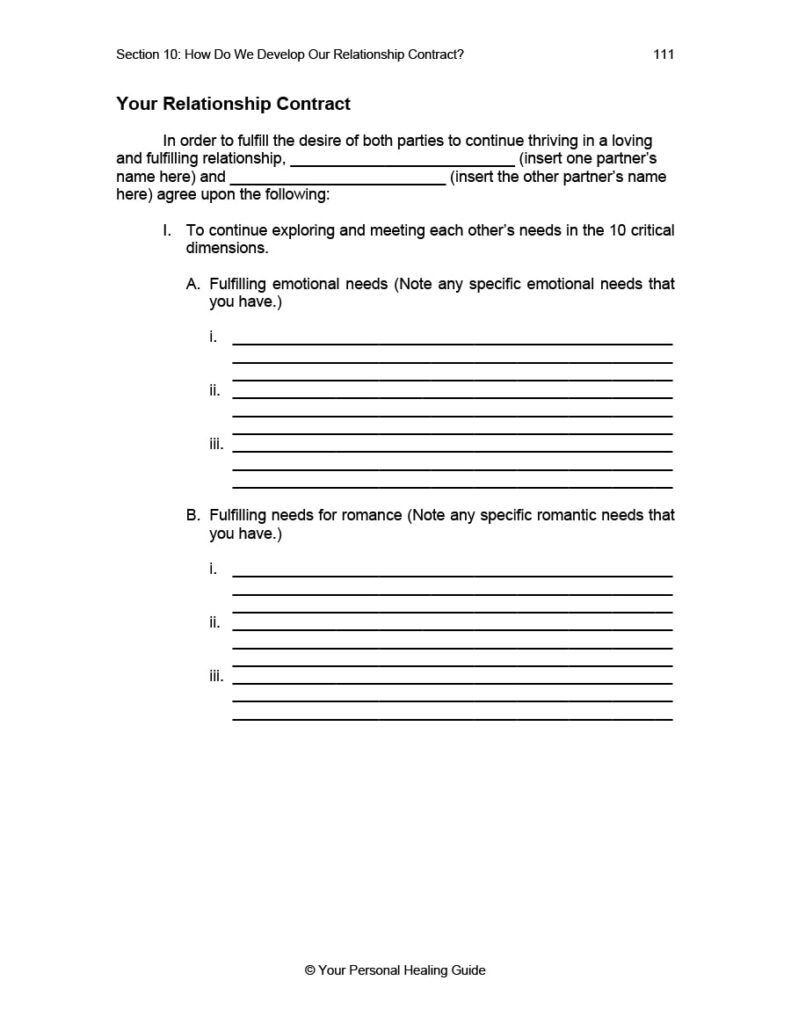 Relationship Contract Template (Word)