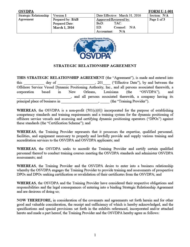 Relationship Contract Template (Word)