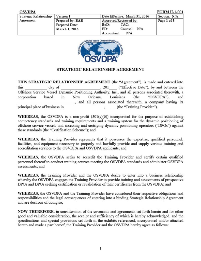 Relationship Contract Template (Word)