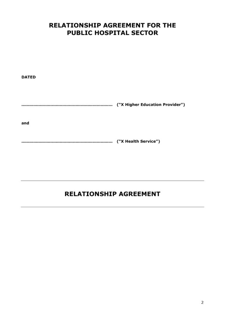 Relationship Contract Template (Word)