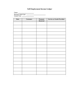 Self-Employment Ledger Template (Word)