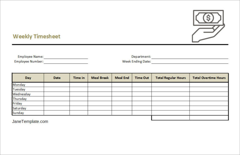 Weekly Timesheet Template